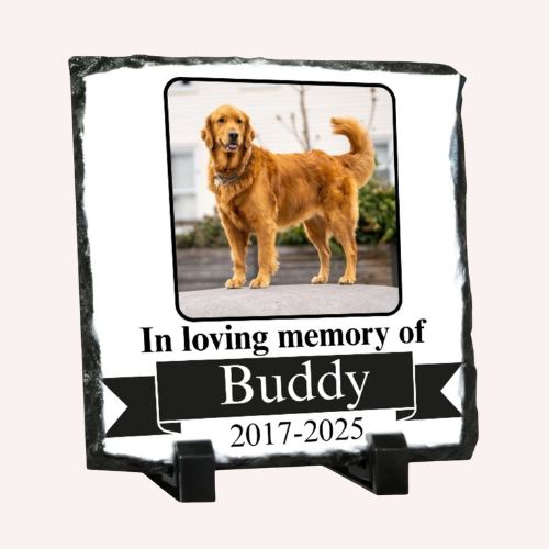 Personalised Pet Memorial Slate – In Loving Memory Photo Plaque with ...